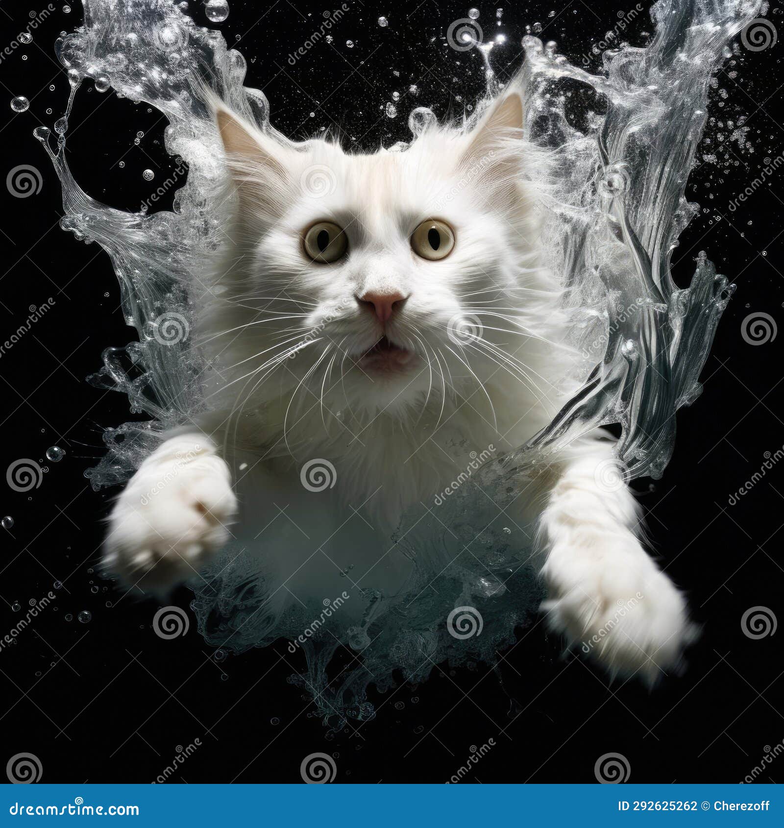 Cat Falling into the Water, Splash Stock Photo - Image of drawing ...