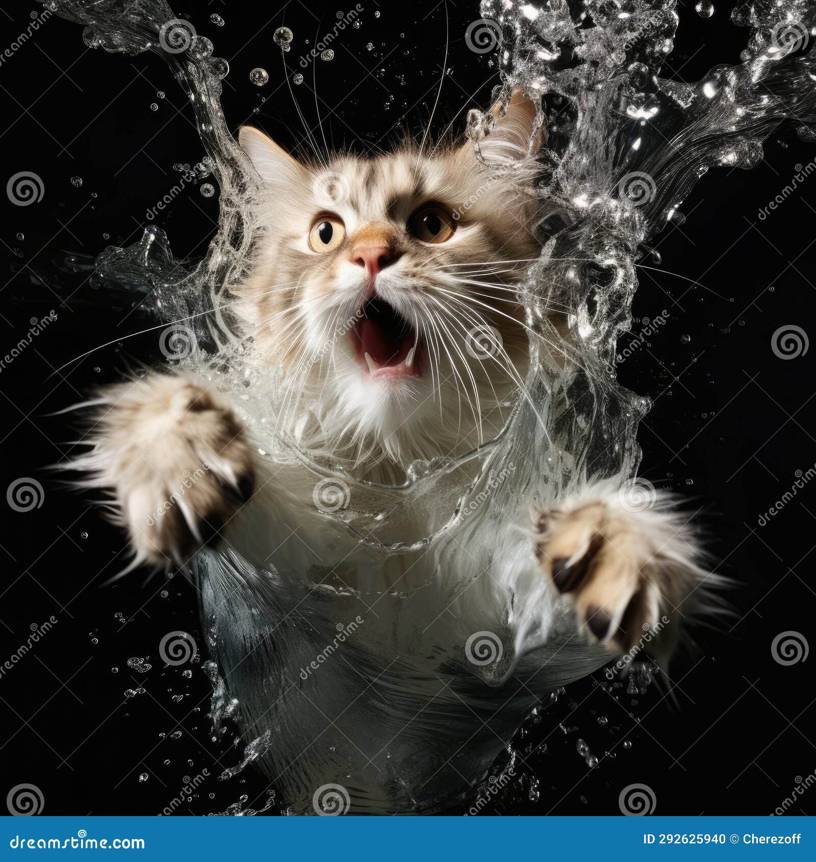 Cat Falling into the Water, Splash Stock Photo - Image of bathroom ...