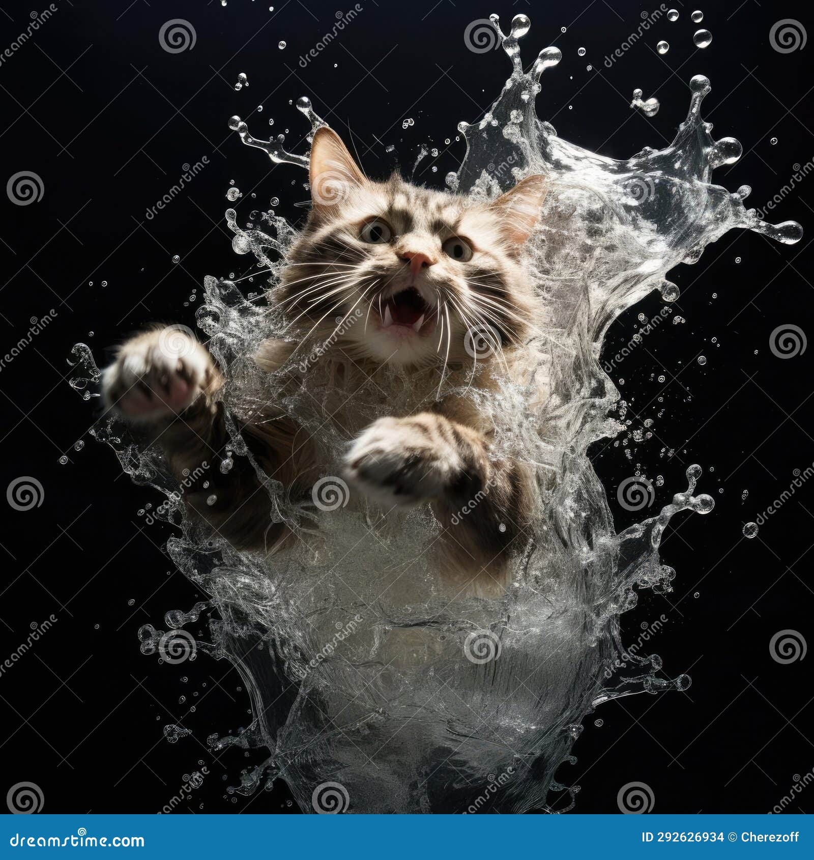 Cat Falling into the Water, Splash Stock Photo - Image of falling ...