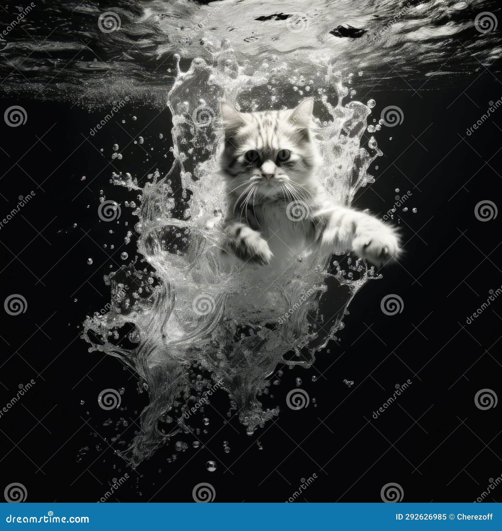 Cat Falling into the Water, Splash Stock Image - Image of feline, cute ...