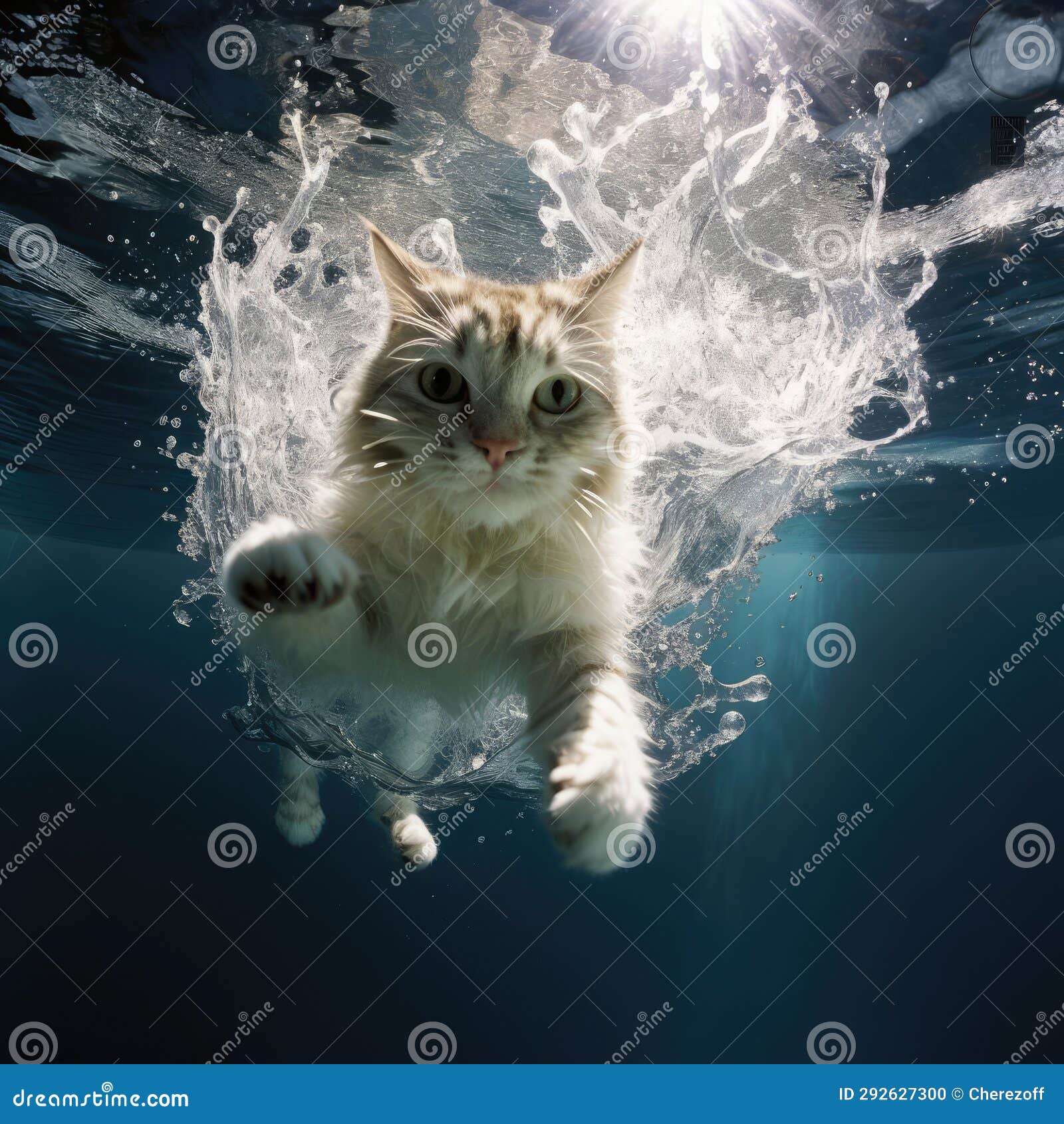 Cat Falling into the Water, Splash Stock Photo - Image of fresh, like ...