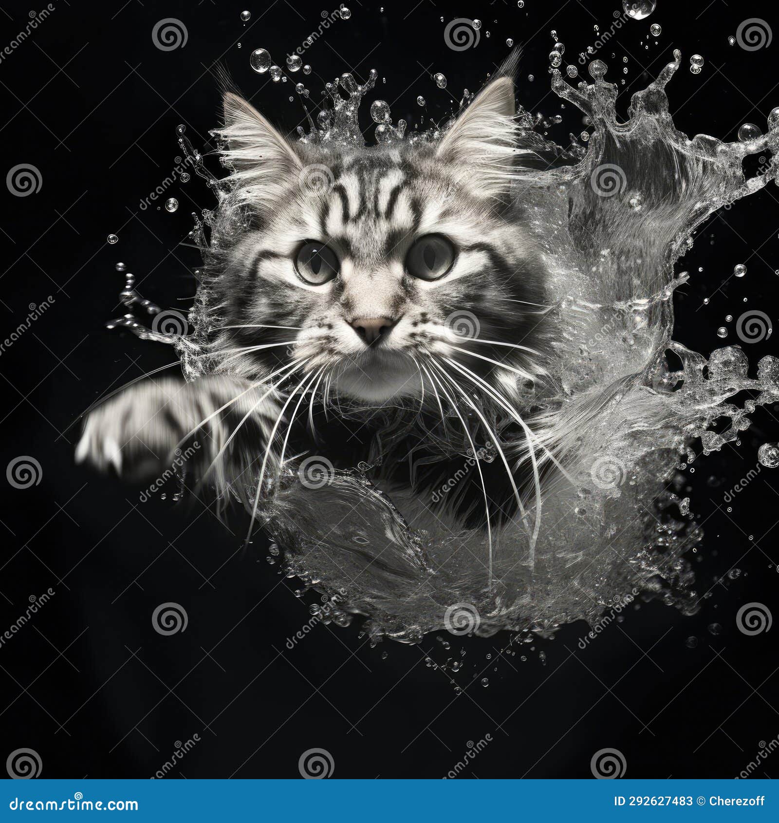 Cat Falling into the Water, Splash Stock Image - Image of spill ...