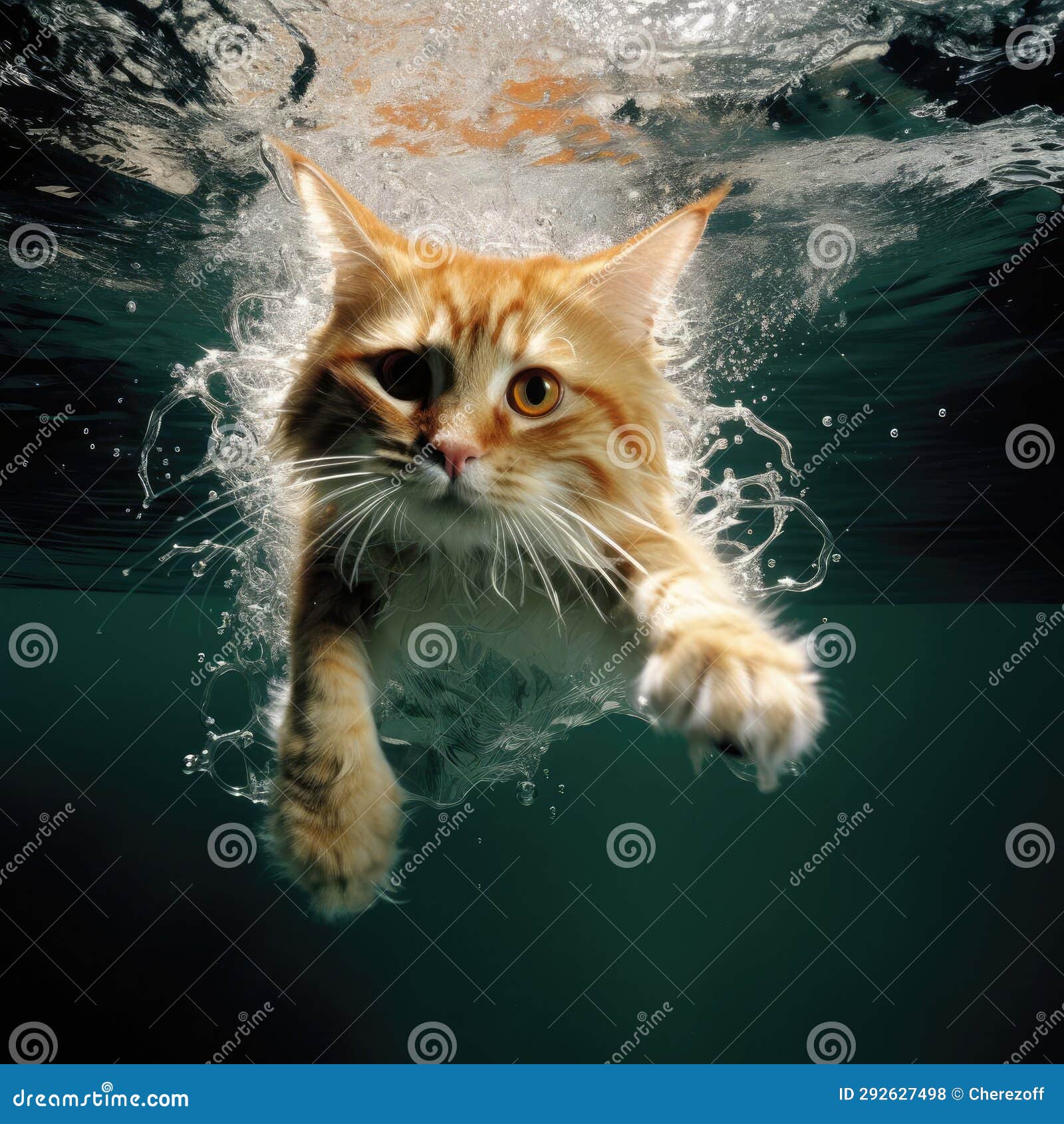 Cat Falling into the Water, Splash Stock Photo - Image of bathtub ...