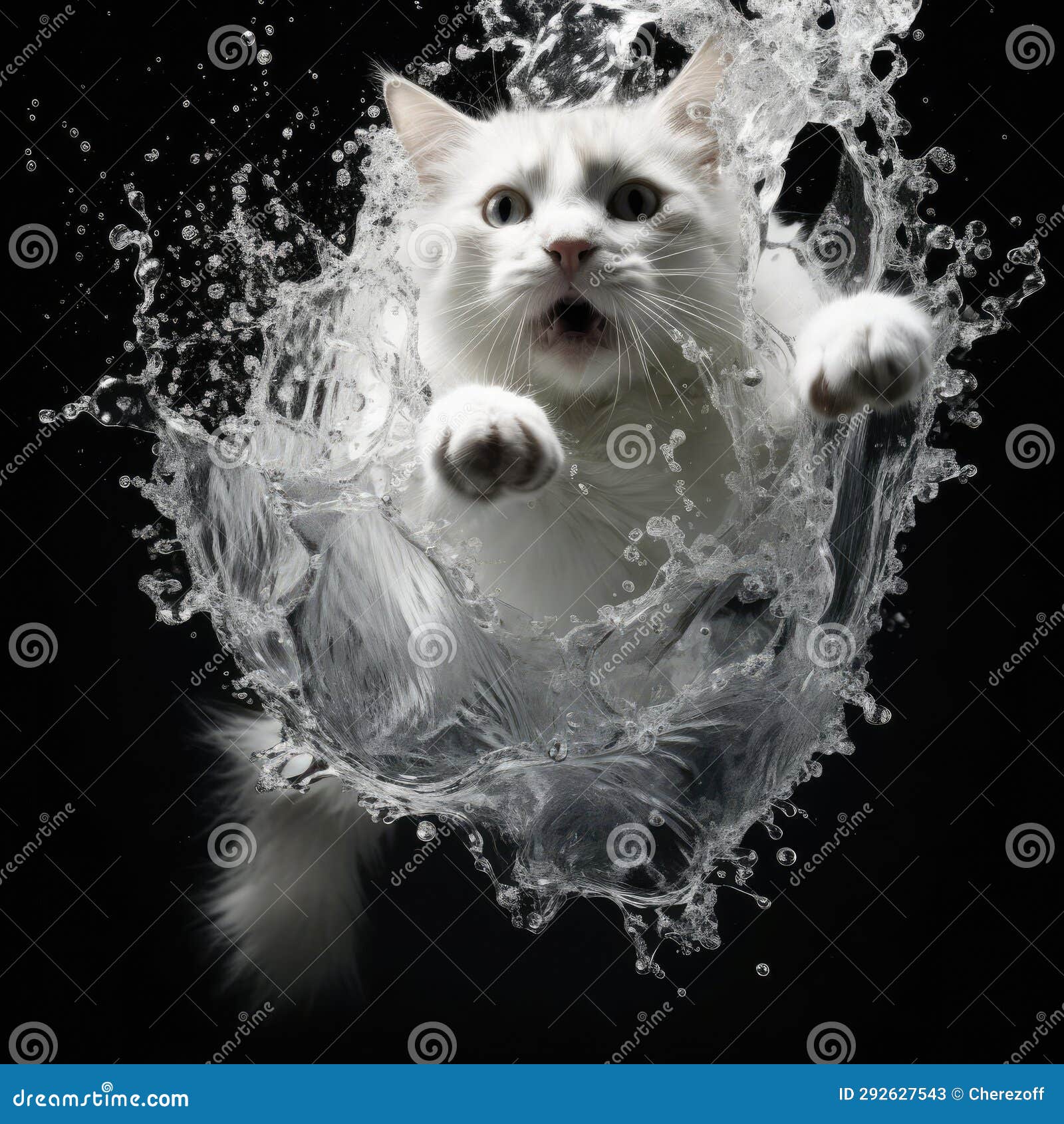 Cat Falling into the Water, Splash Stock Image - Image of kitty ...