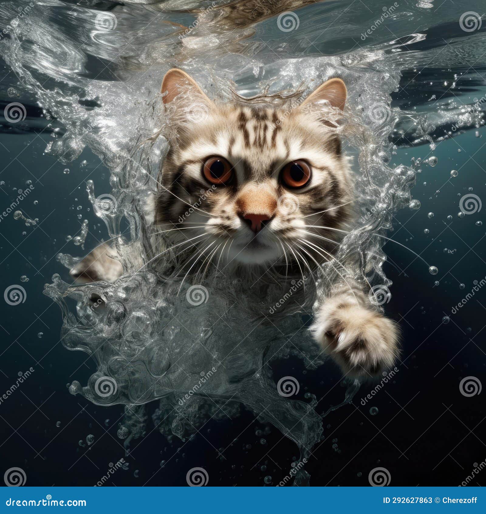 Cat Falling into the Water, Splash Stock Image - Image of splash ...