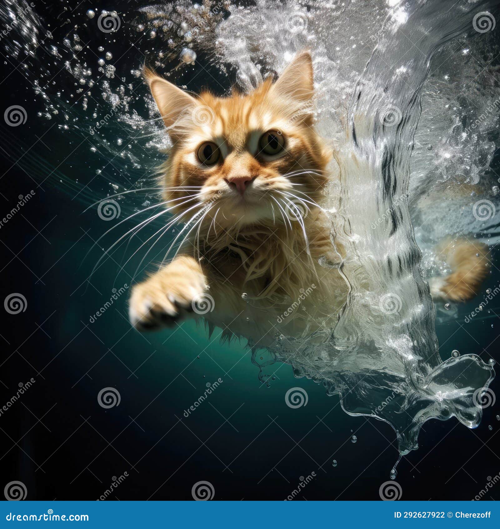 Cat Falling into the Water, Splash Stock Photo - Image of bathroom ...