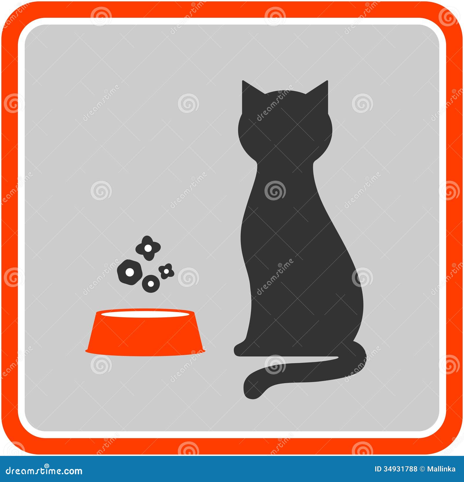 Cat and feed icon stock vector. Illustration of kitty - 34931788