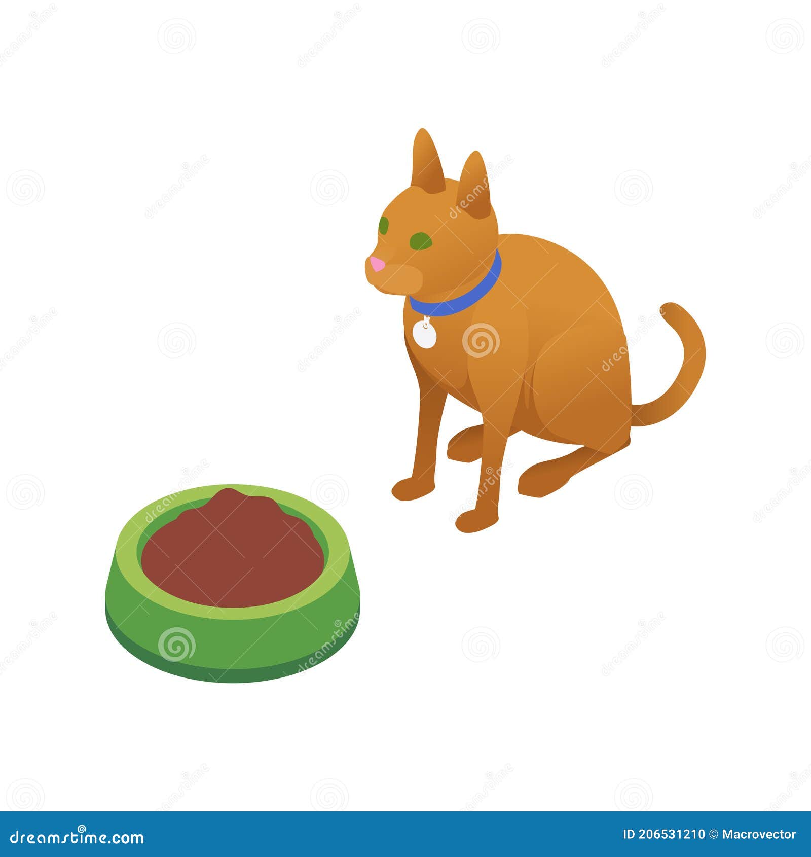 Cat Feeding Vector Illustration Stock Illustration - Illustration of ...