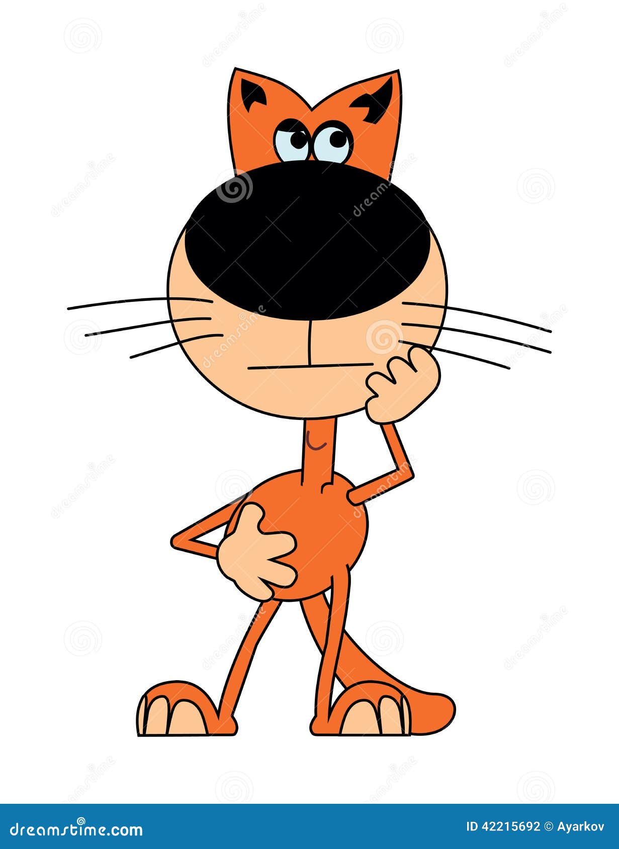Cat Filimon Thinks about Something Stock Vector - Illustration of ...