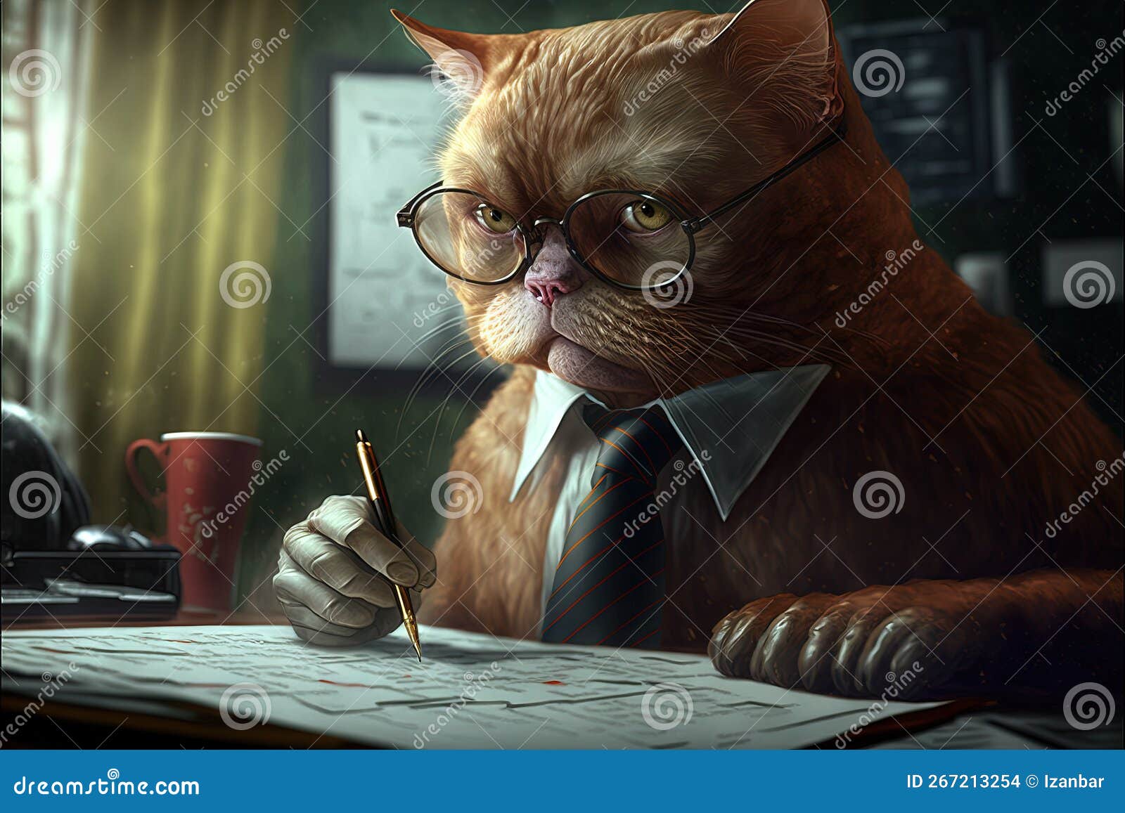Cat Financial Advisor Llustration Generative Ai Stock Illustration ...