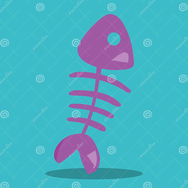 Cat fish bone 11 stock vector. Illustration of fish - 198984344