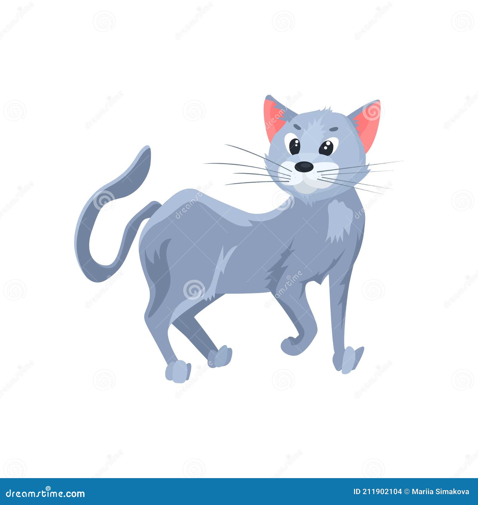 Cat Flat Icon. Colored Vector Element from Animals Collection. Creative ...