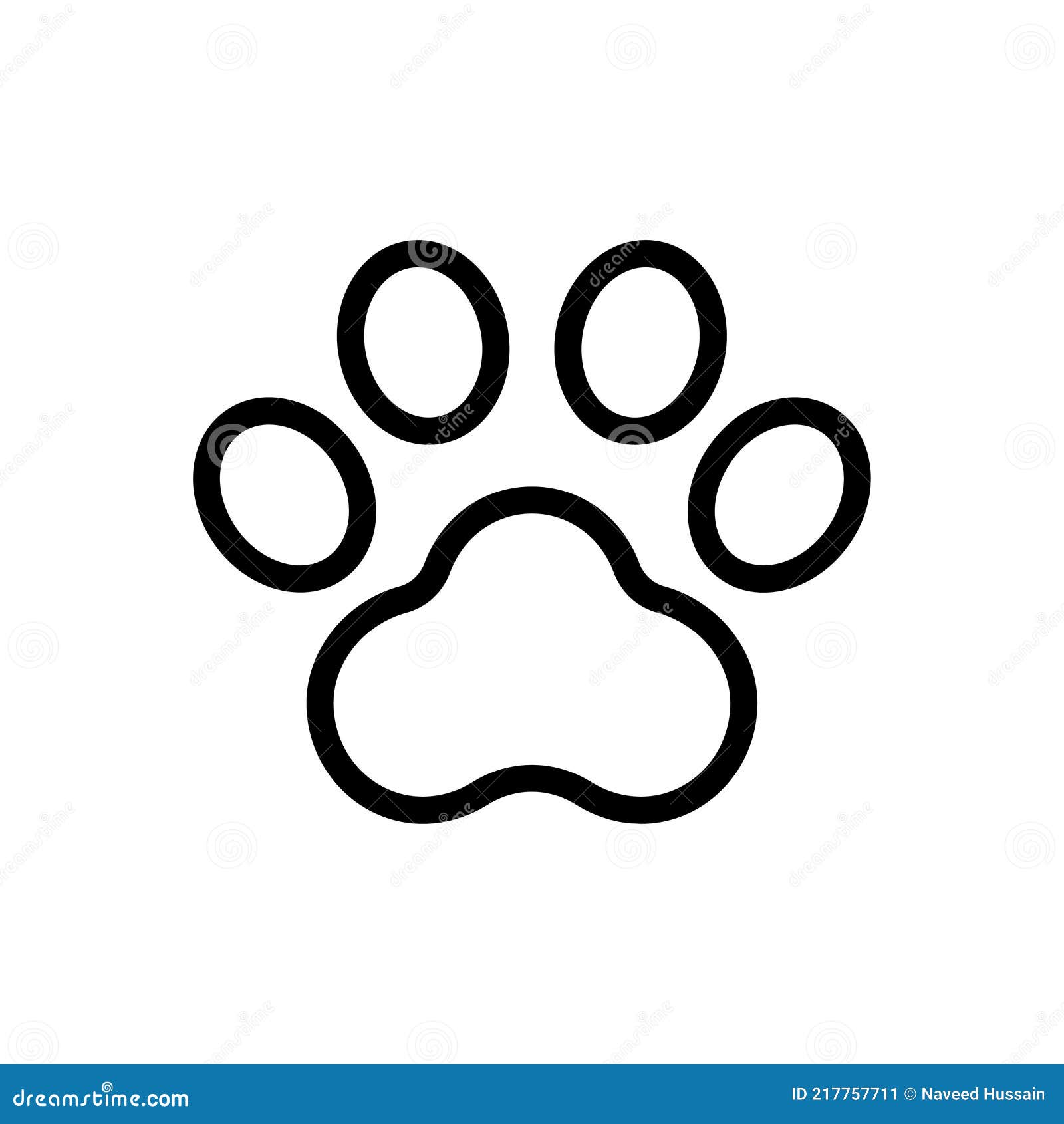Cat footprint stock vector. Illustration of modern, happy - 217757711
