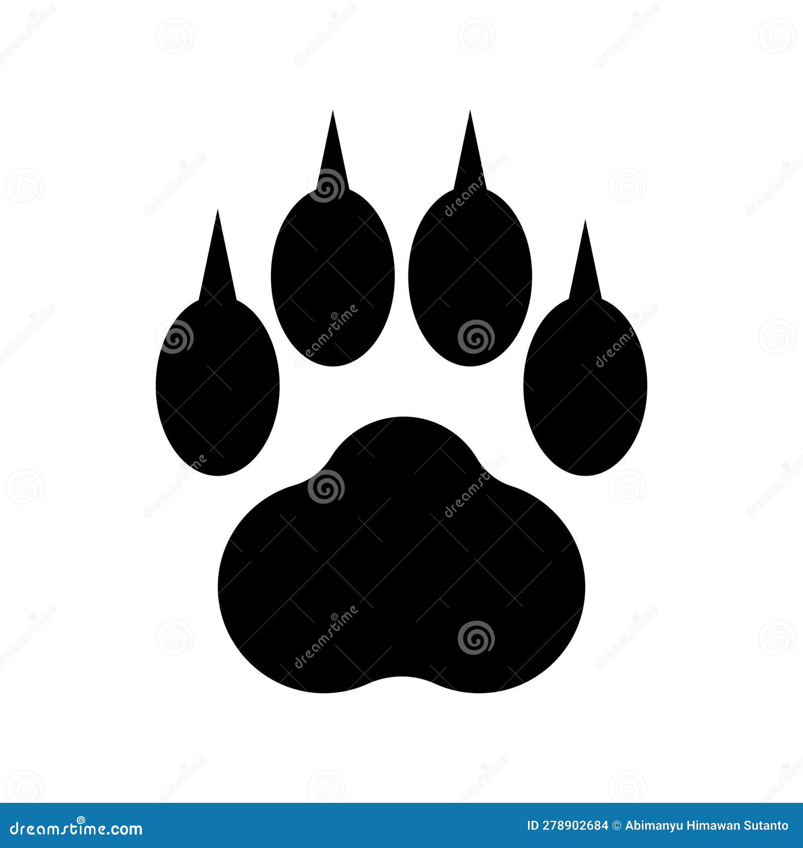 Cat footprints icon vector stock vector. Illustration of foot - 278902684