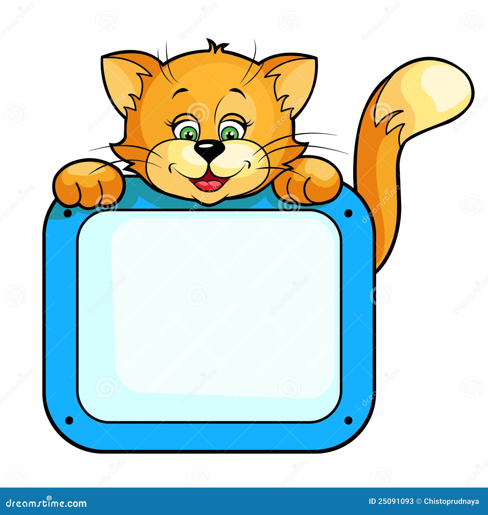 Cat with frame stock illustration. Illustration of concept - 25091093