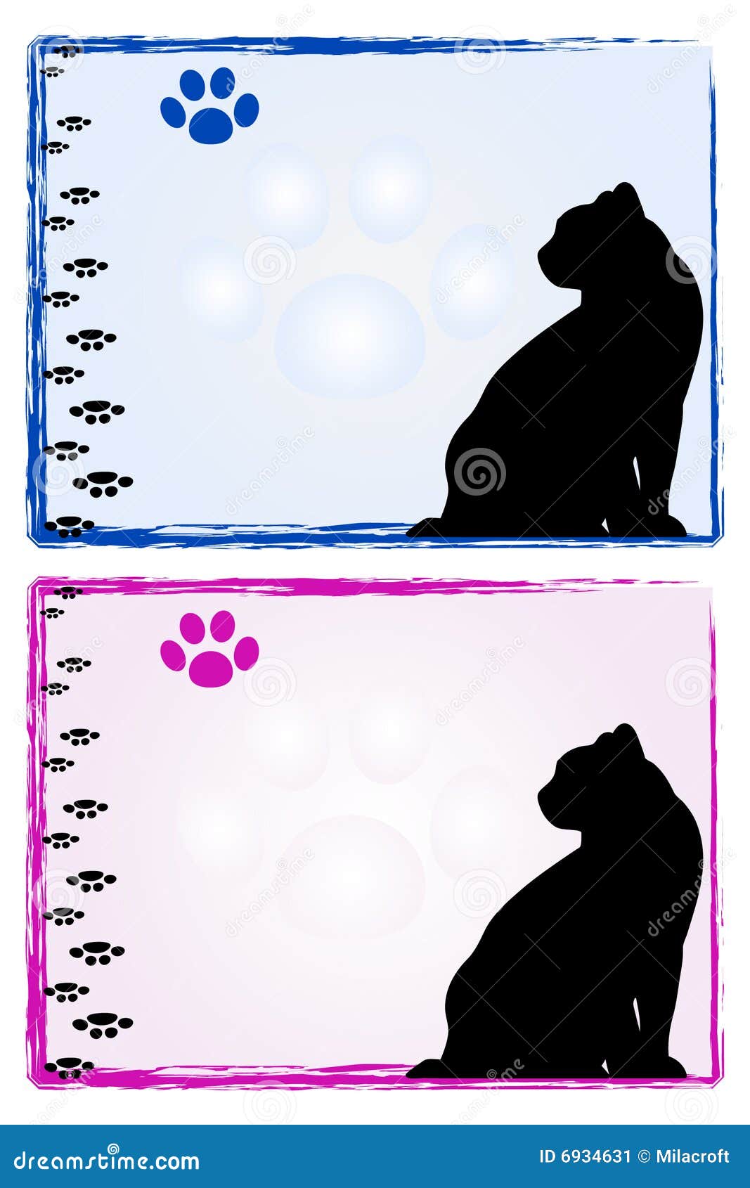 Cat frames stock vector. Illustration of black, pink, print - 6934631