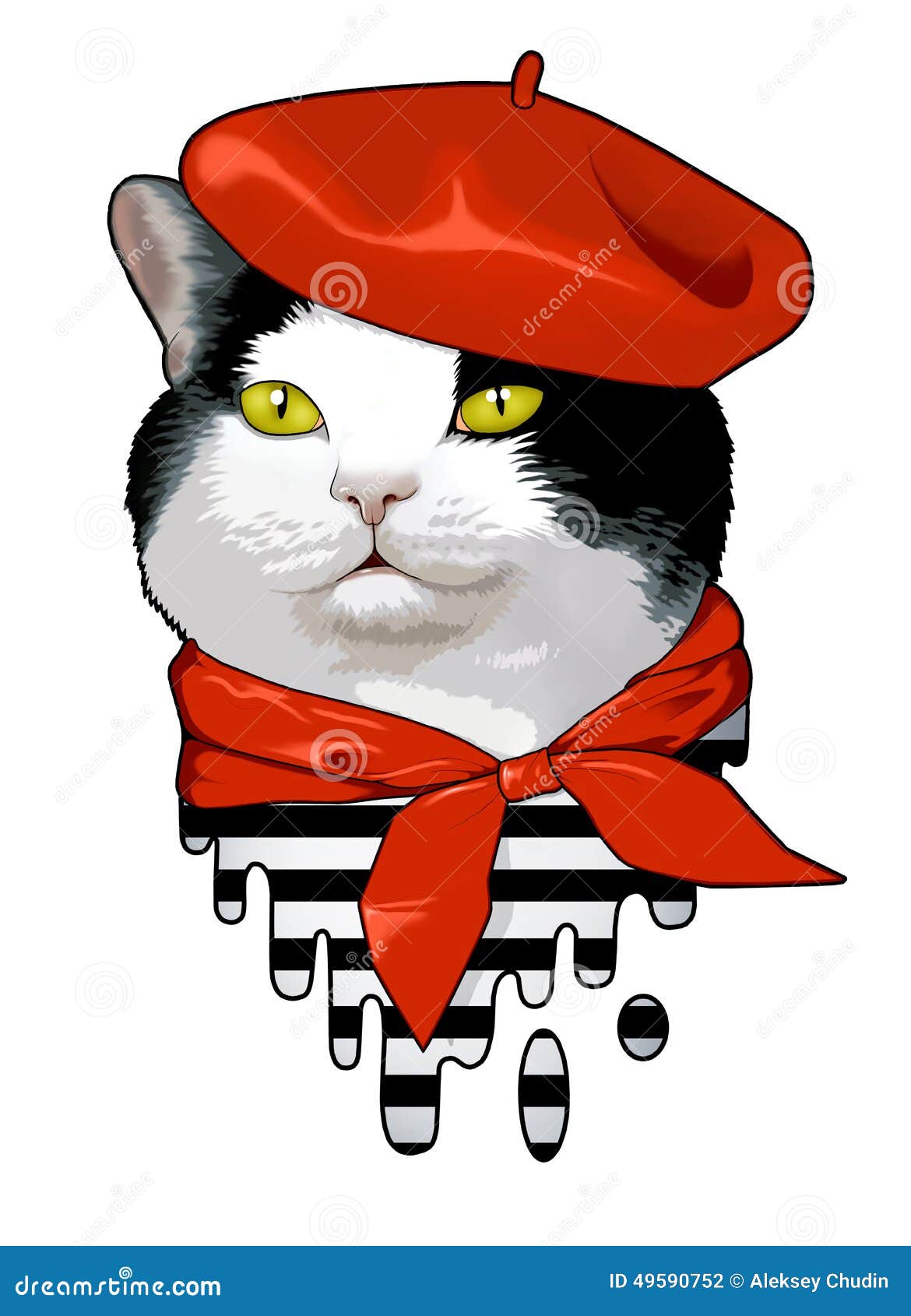 Cat Frenchman illustration de vecteur. Illustration du animaux - 49590752