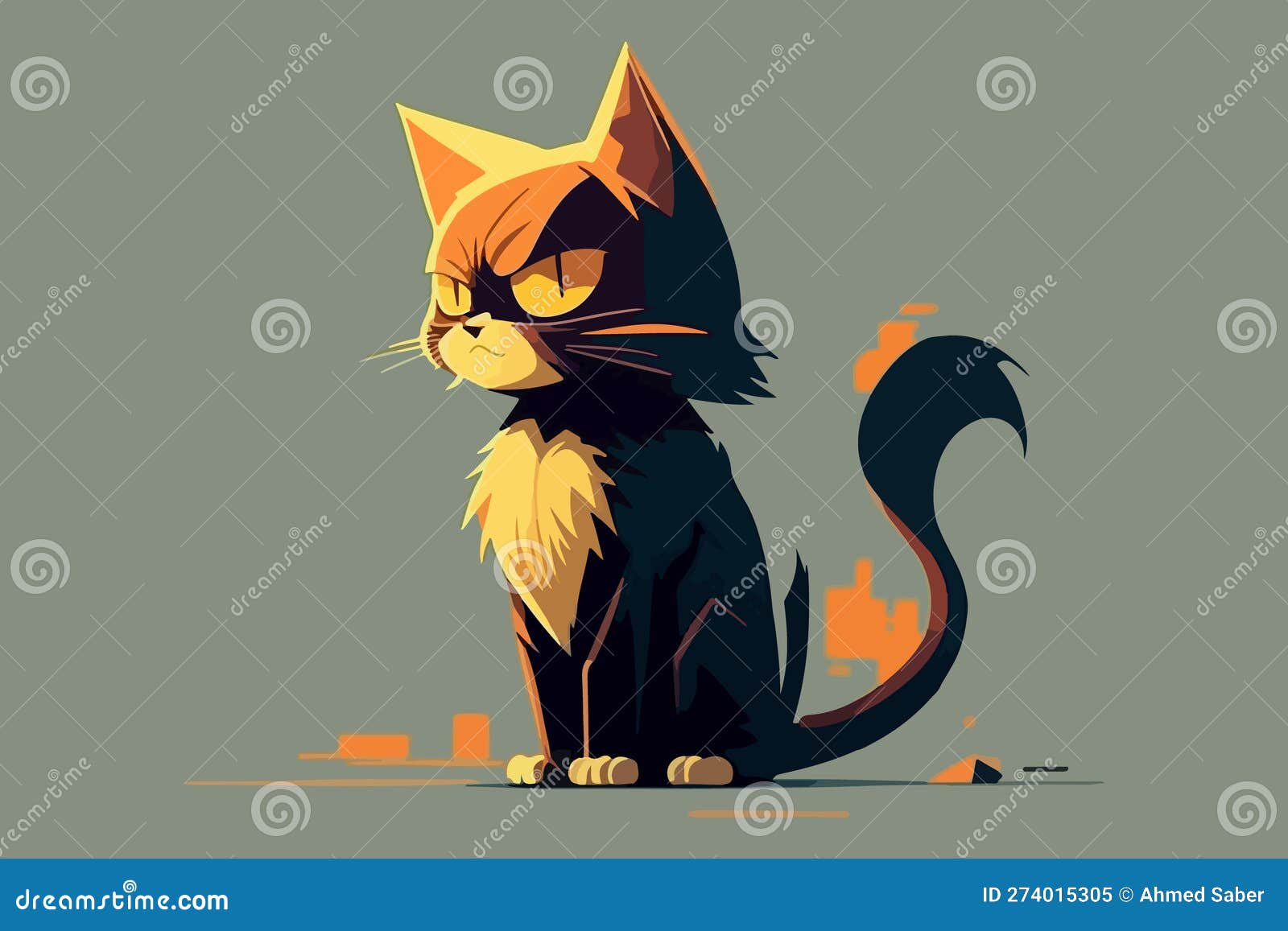 Cat Full Body Character Cartoon Vector Illustration Stock Vector ...