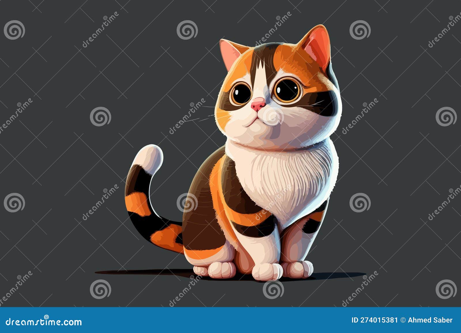 Cat Full Body Character Cartoon Vector Illustration Stock Vector ...