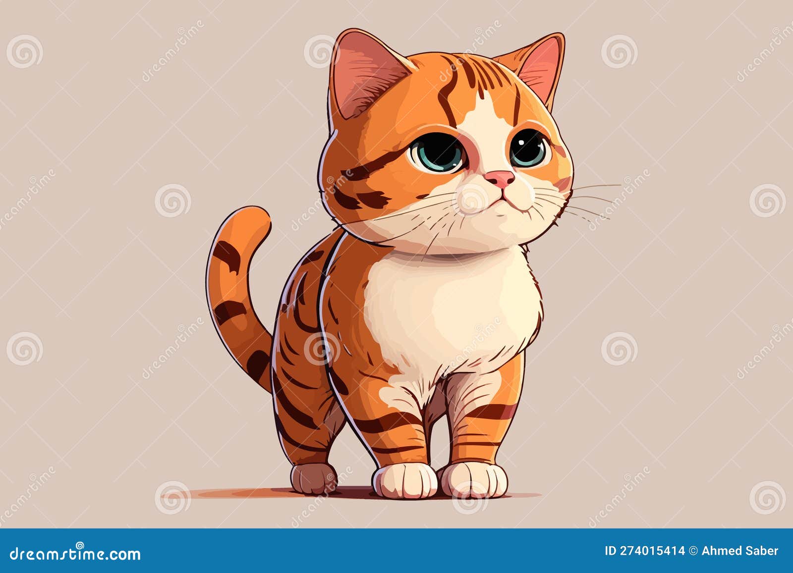 Cat Full Body Character Cartoon Vector Illustration Stock Vector ...
