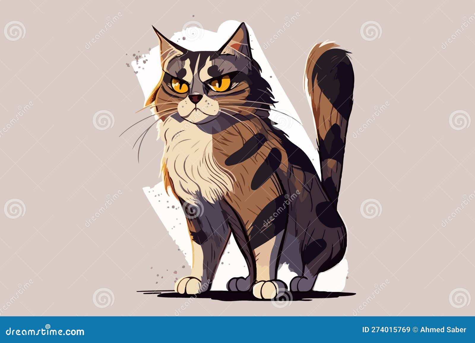 Cat Full Body Character Cartoon Vector Illustration Stock Illustration ...