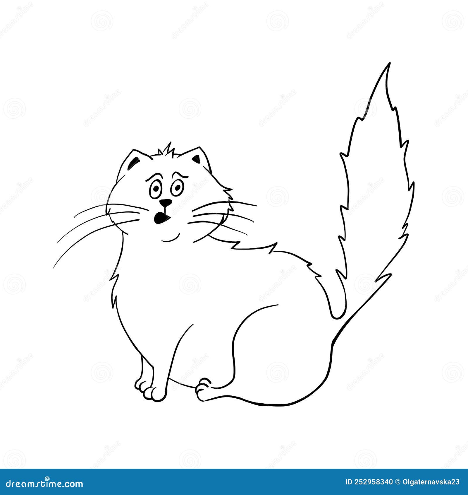 Cat. Funny Fat Doodle Cat. Clipart. Vector Illustration of a Cat ...