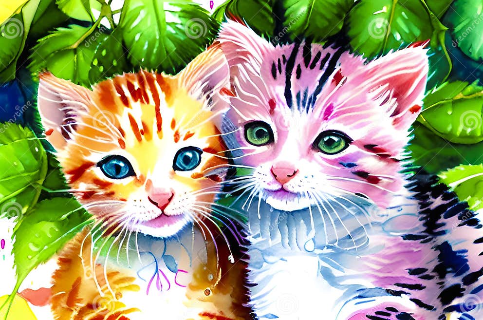 Cat in the gaden stock illustration. Illustration of drawing - 272331797