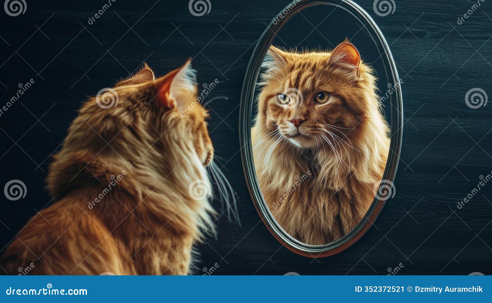 A Cat Gazing at a Lion in the Mirror Represents the Power of Self ...