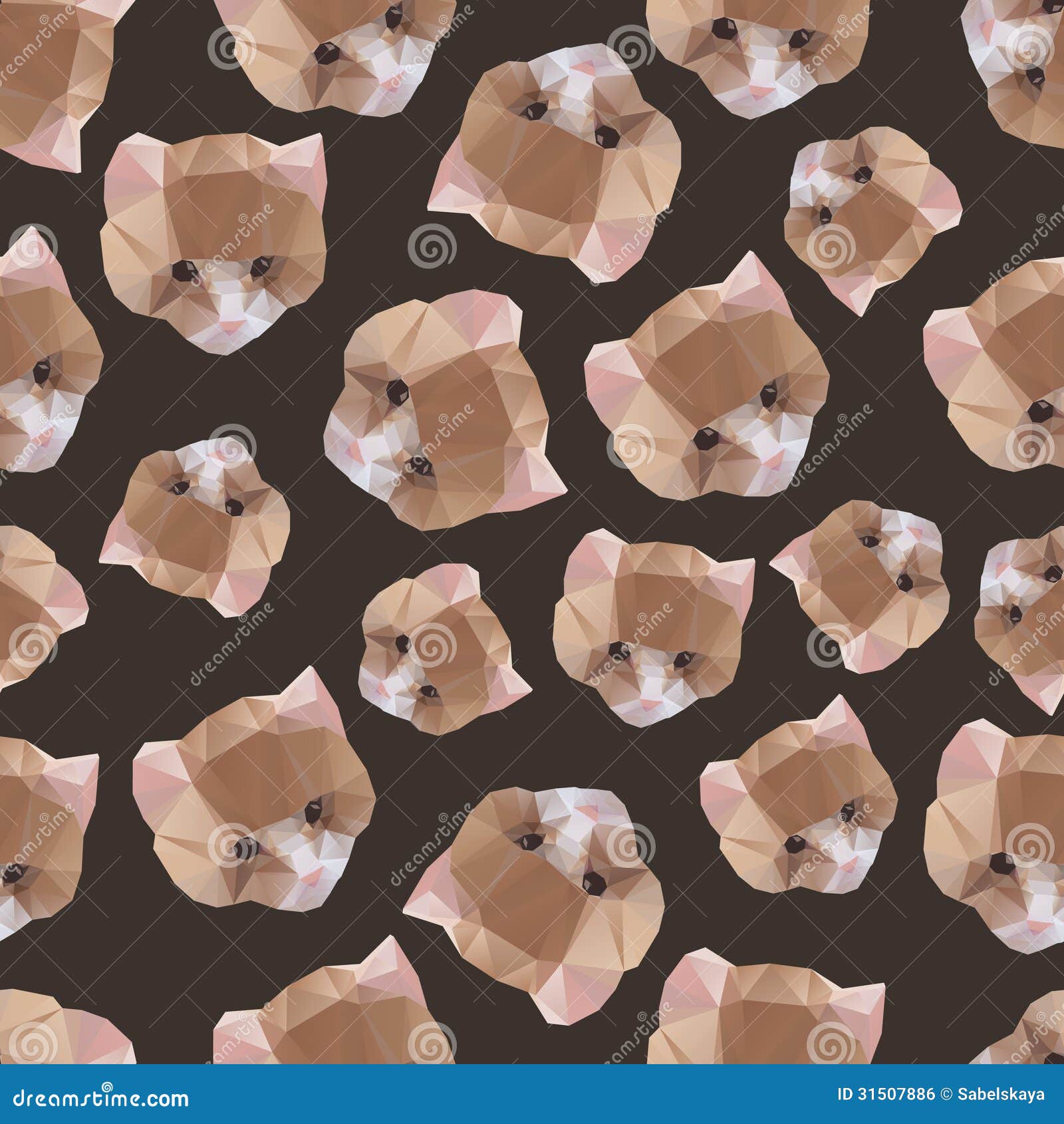 Cat from a Geometrical Pattern Stock Vector - Illustration of gradient ...