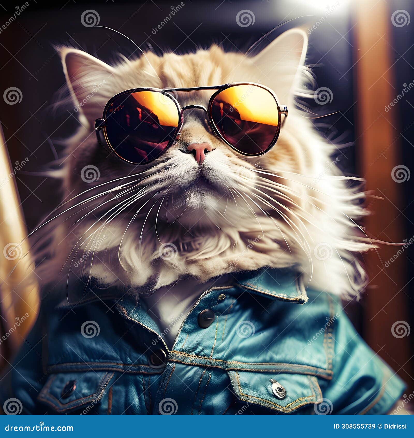 A Cat Getting Dressed for the Impending Summer and Donning Sunglasses ...