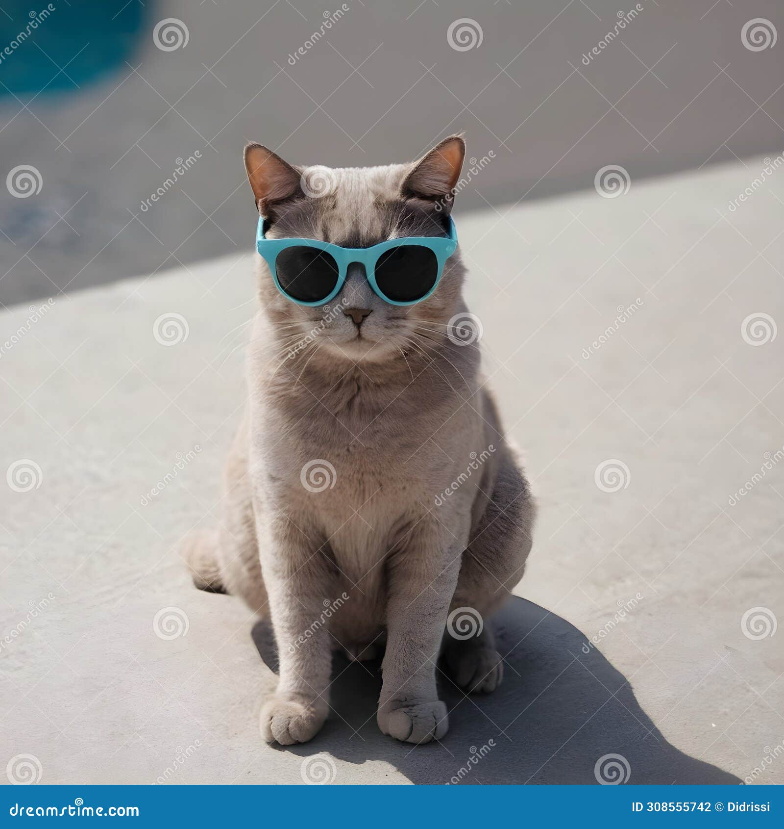 A Cat Getting Dressed for the Impending Summer and Donning Sunglasses ...