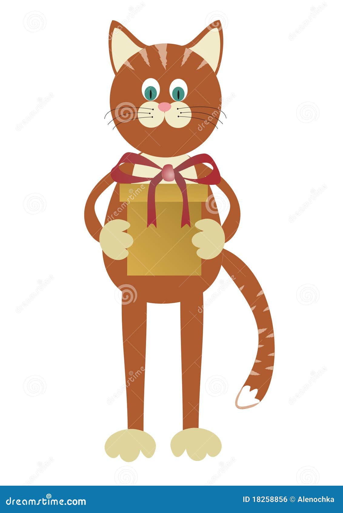 Cat with gift stock vector. Illustration of friendship - 18258856
