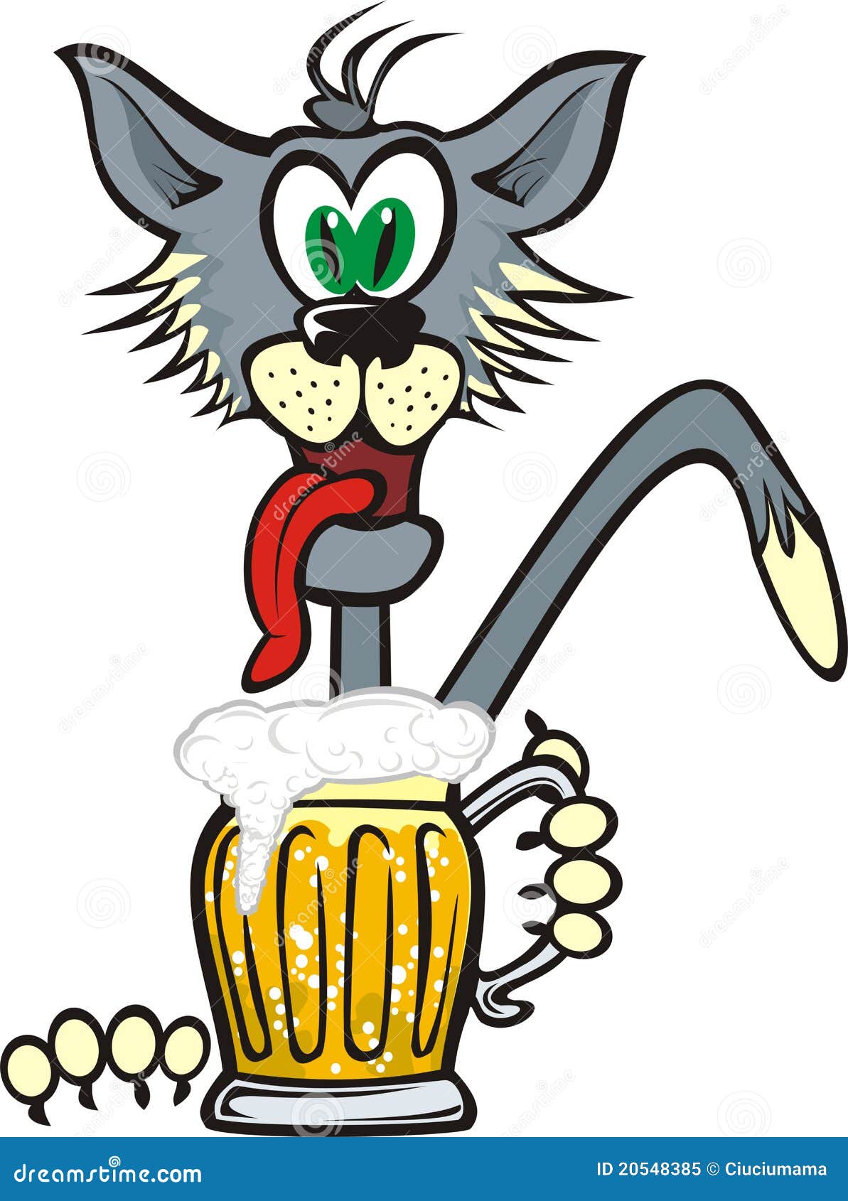 Cat and golden beer mug stock vector. Illustration of hops - 20548385