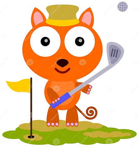 Cat golf stock illustration. Illustration of humor, animal - 32525434