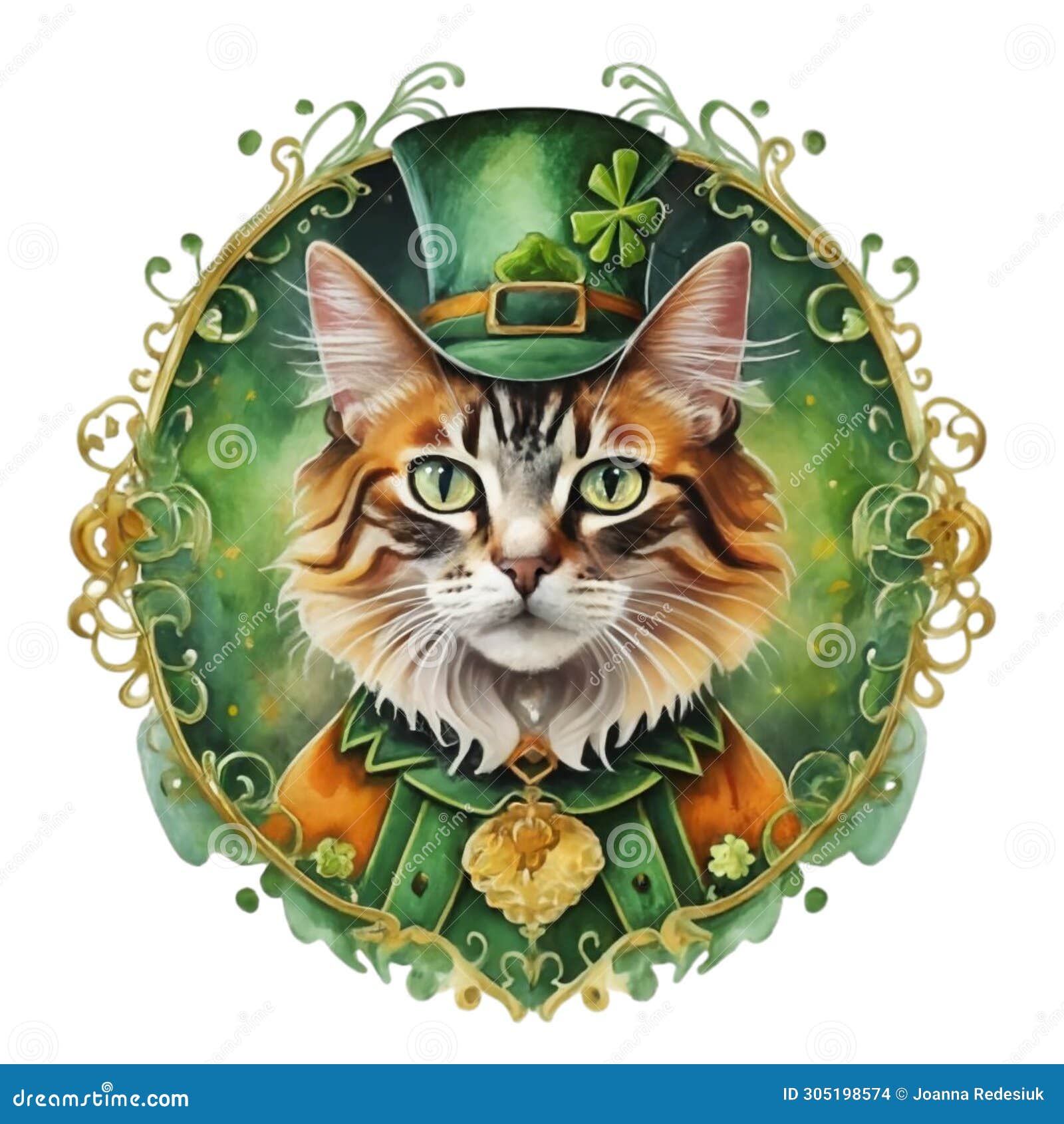 Cat Graphic for Saint Patrick S Day Stock Illustration - Illustration ...