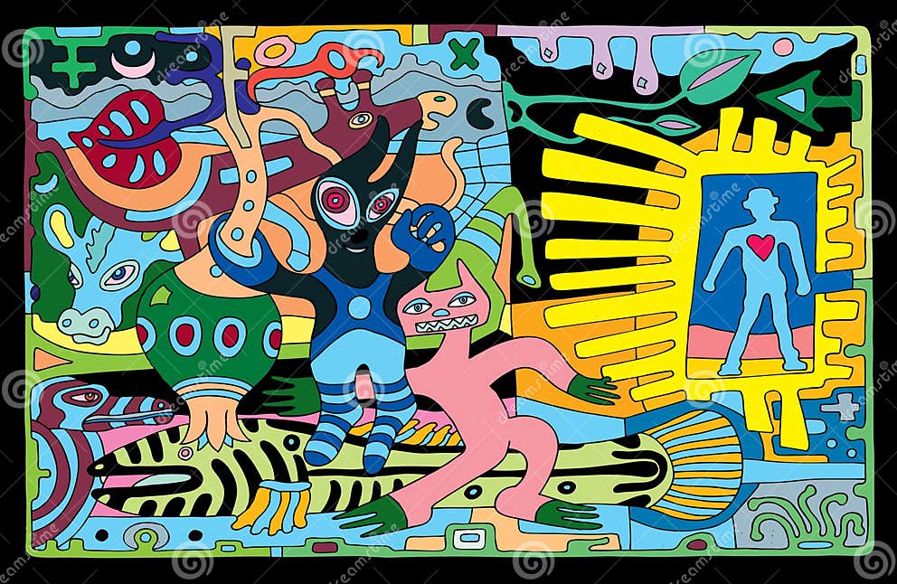 Cat_hare stock vector. Illustration of funky, ornate, abstraction - 5905788