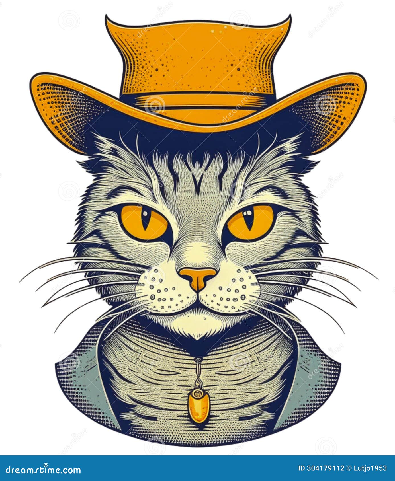 Cat in a Hat. Generated Image. Stock Illustration - Illustration of ...