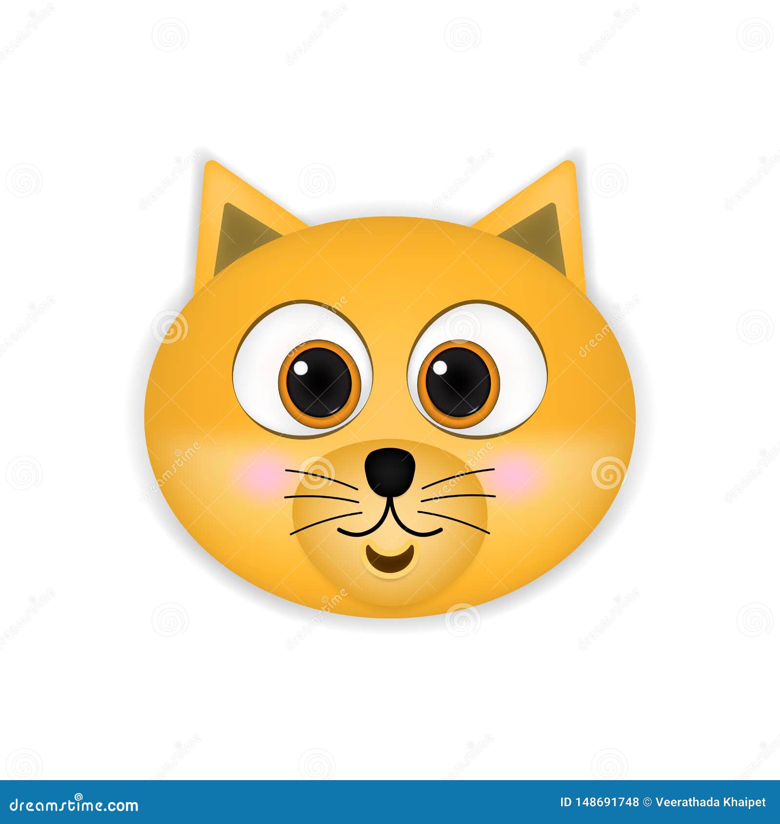 Cat head cartoon stock vector. Illustration of collection - 148691748