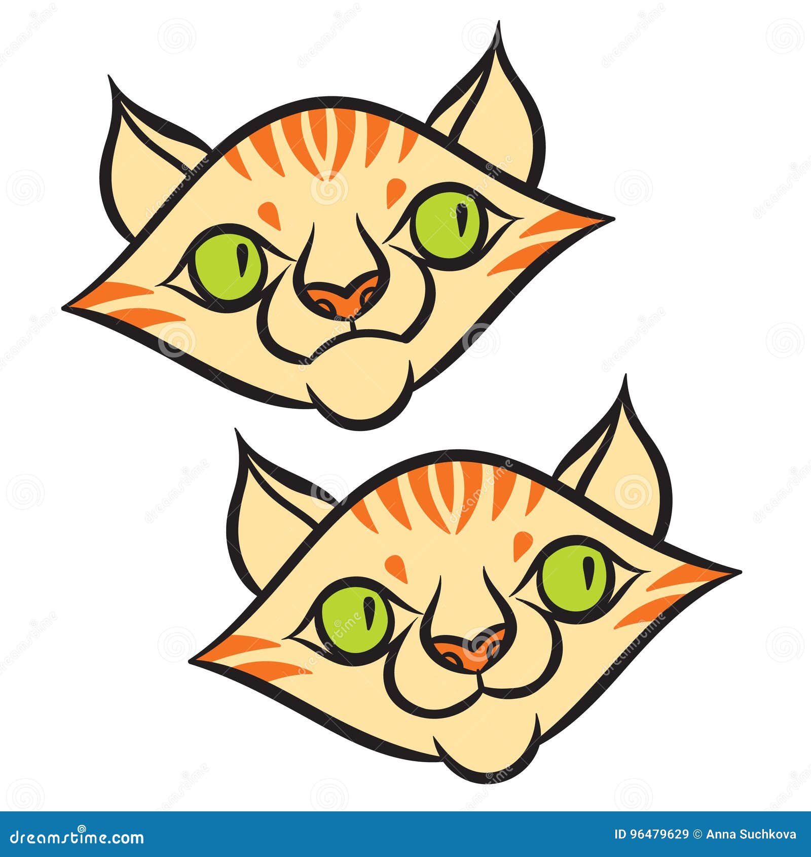 Cat head cartoon style stock vector. Illustration of domestic - 96479629