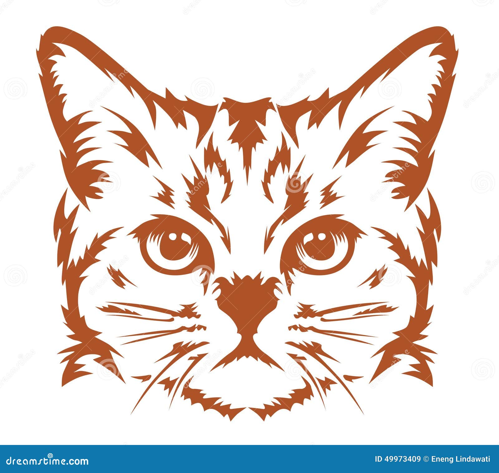 Cat head cool stock illustration. Illustration of design - 49973409