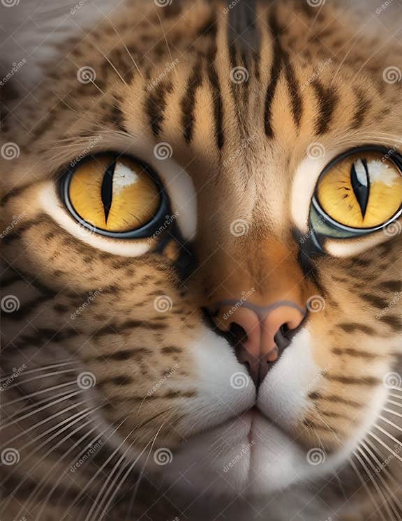 Cat Head, Front View Illustration Stock Illustration - Illustration of ...