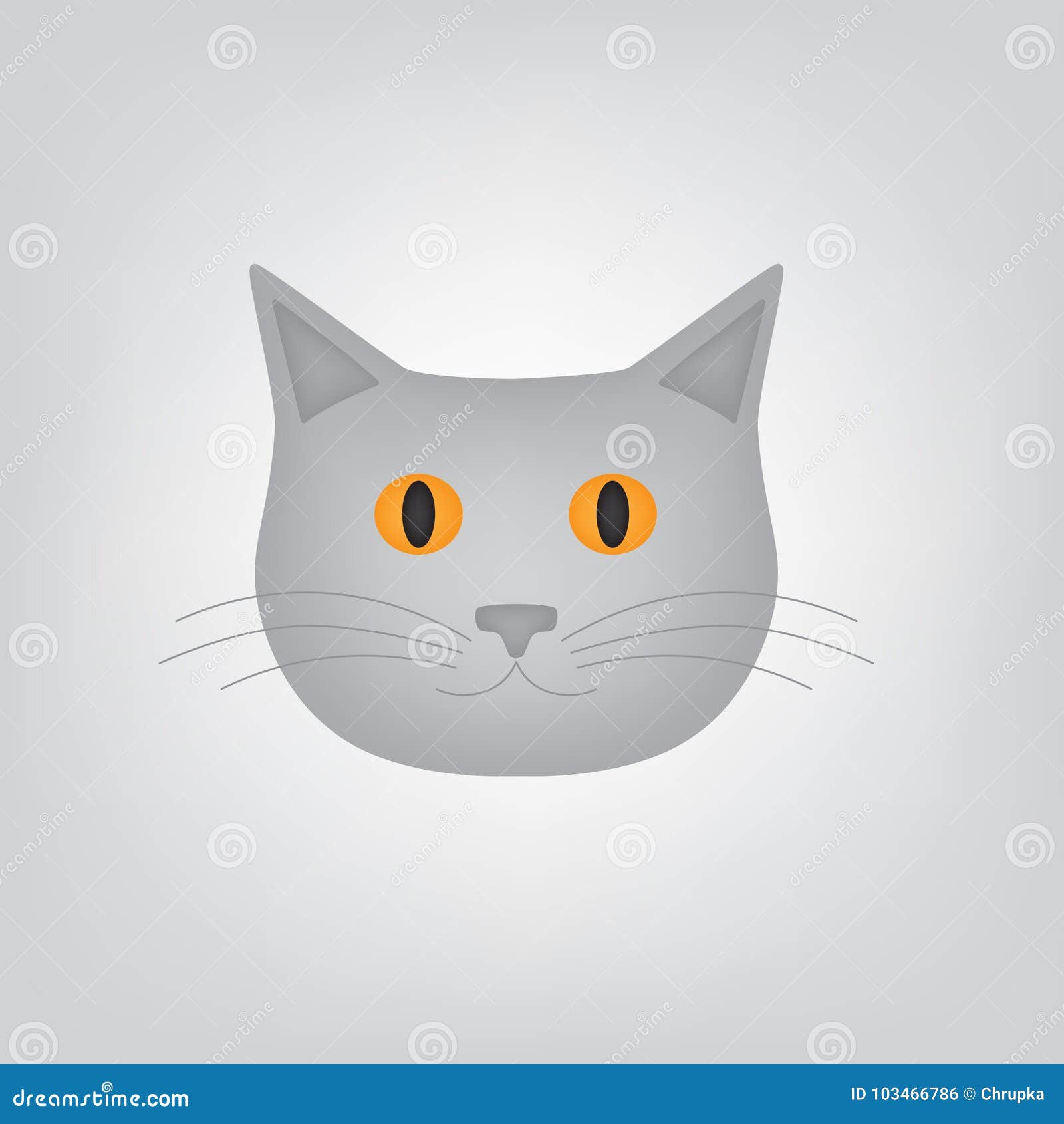 Cat head icon stock vector. Illustration of silhouette - 103466786