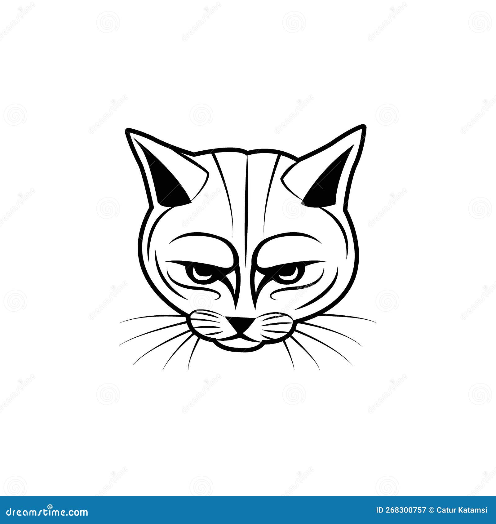 Cat Head Icon Logo Vector Design Stock Illustration - Illustration of ...