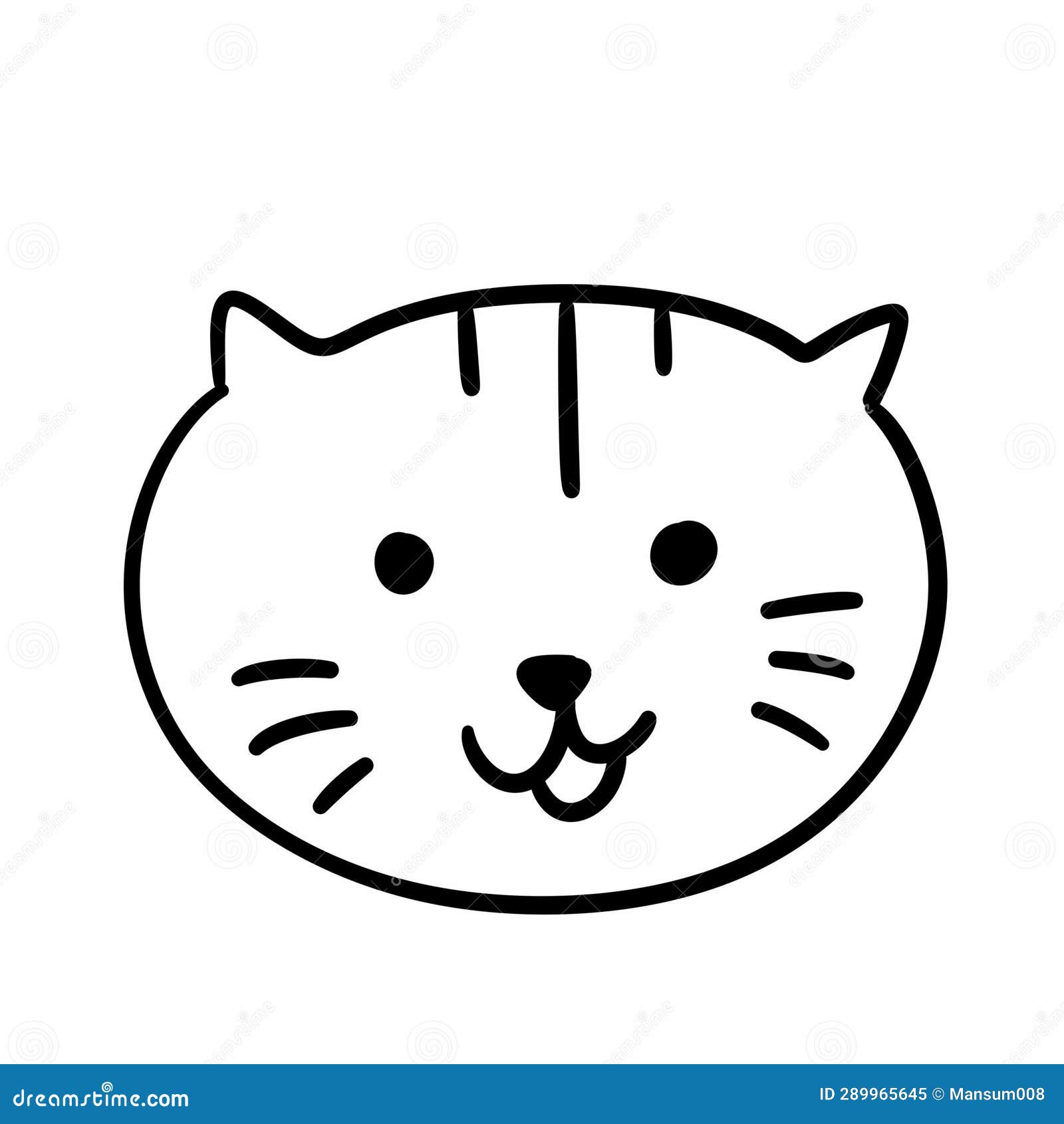 Cat Head Icon Outline Illustration Stock Illustration - Illustration of ...