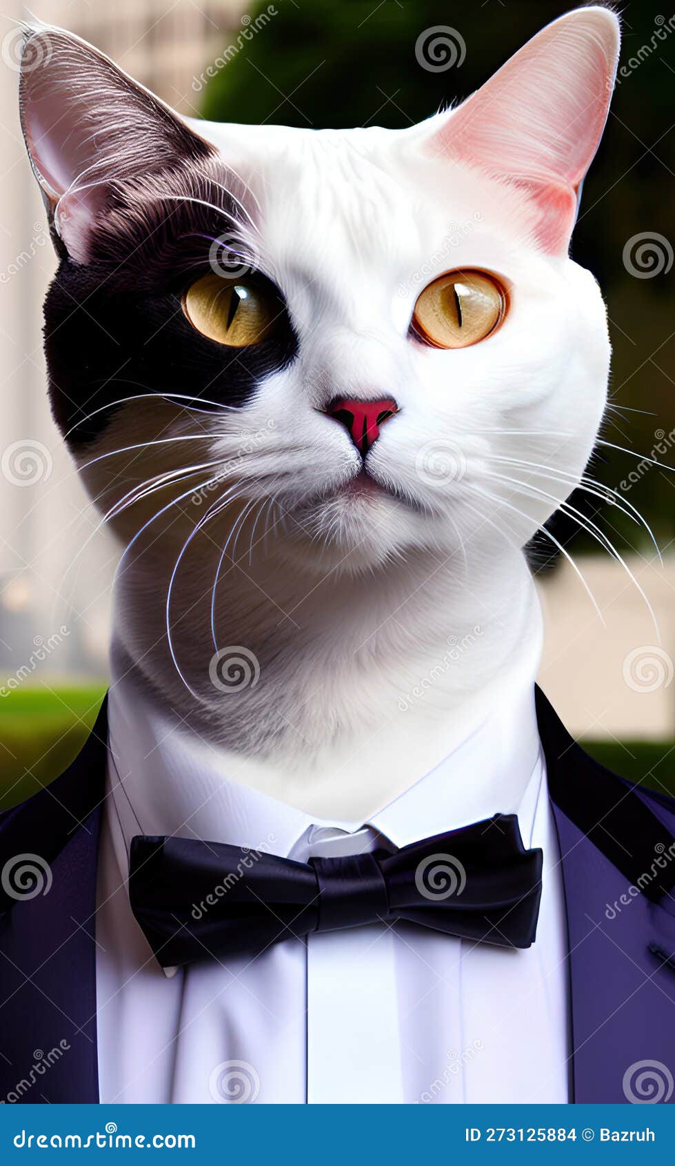 Cat Head Man in a Tuxedo, AI Generated Stock Illustration ...