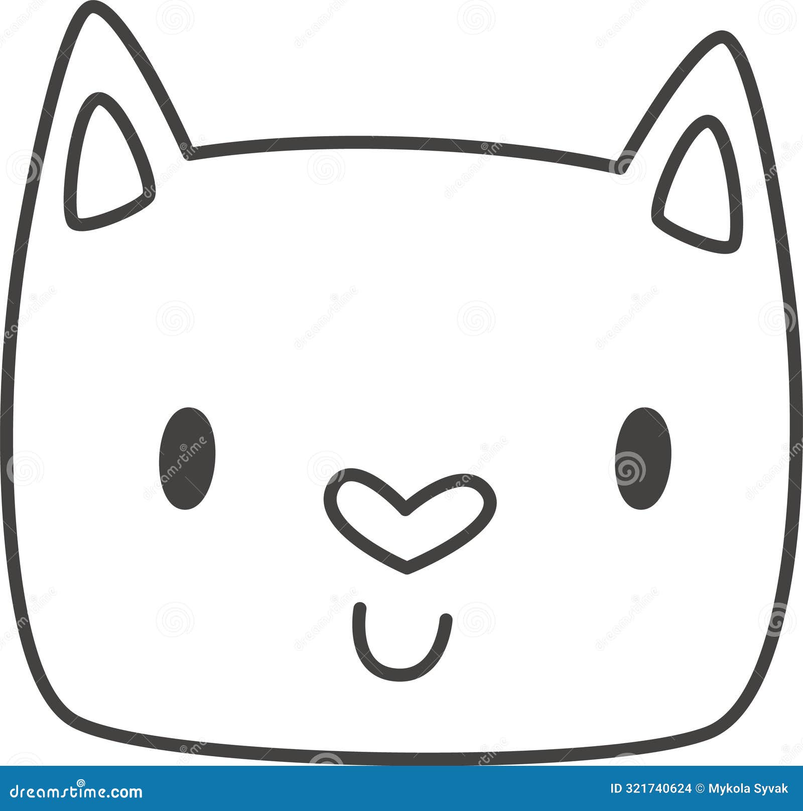 Cat Head Outline stock vector. Illustration of outline - 321740624