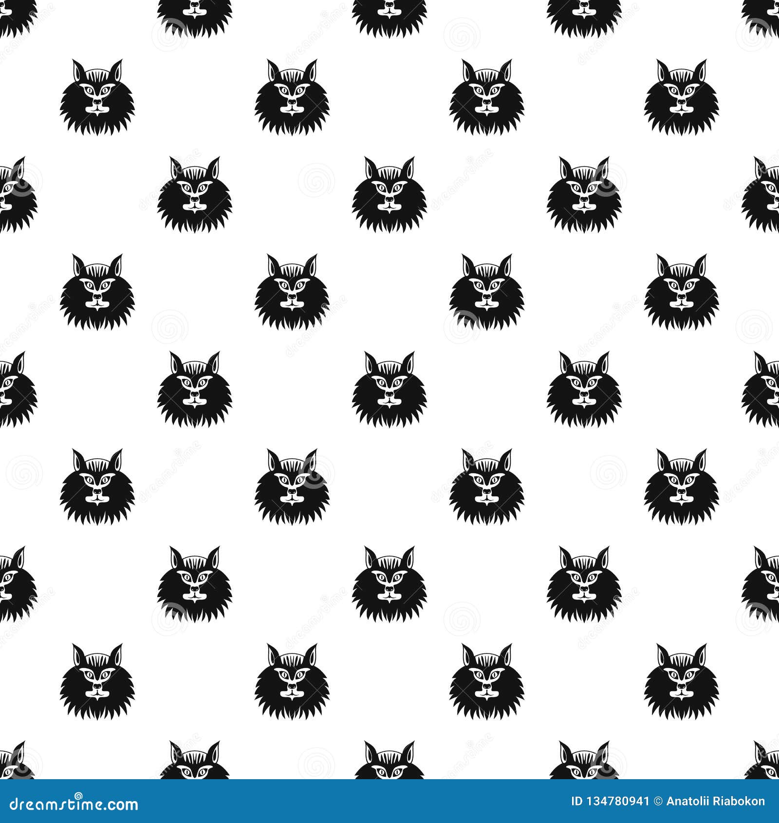 Cat Head Pattern Seamless Vector Stock Vector - Illustration of design ...