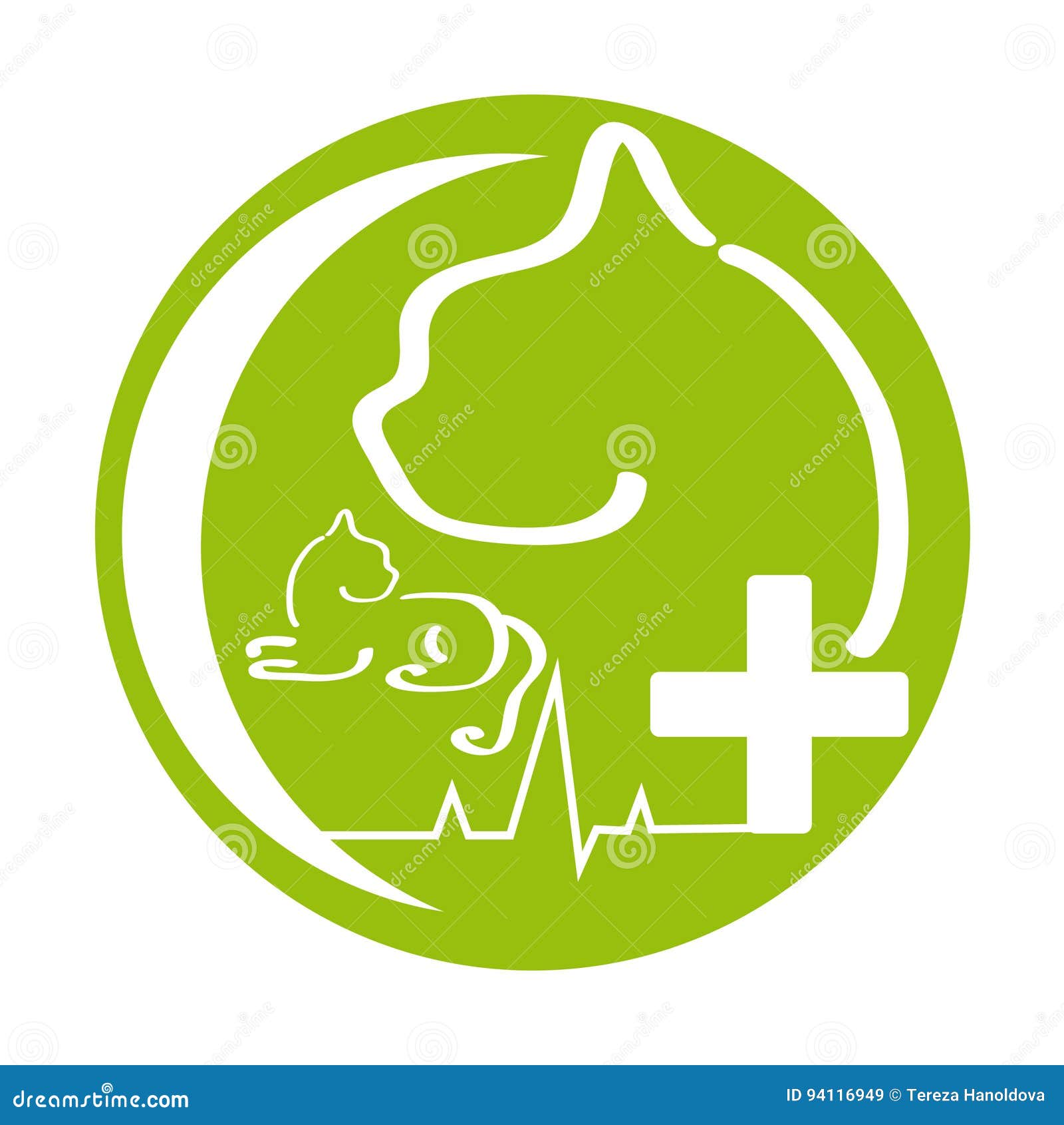 Cat Health Symbol on White Background Stock Vector - Illustration of ...