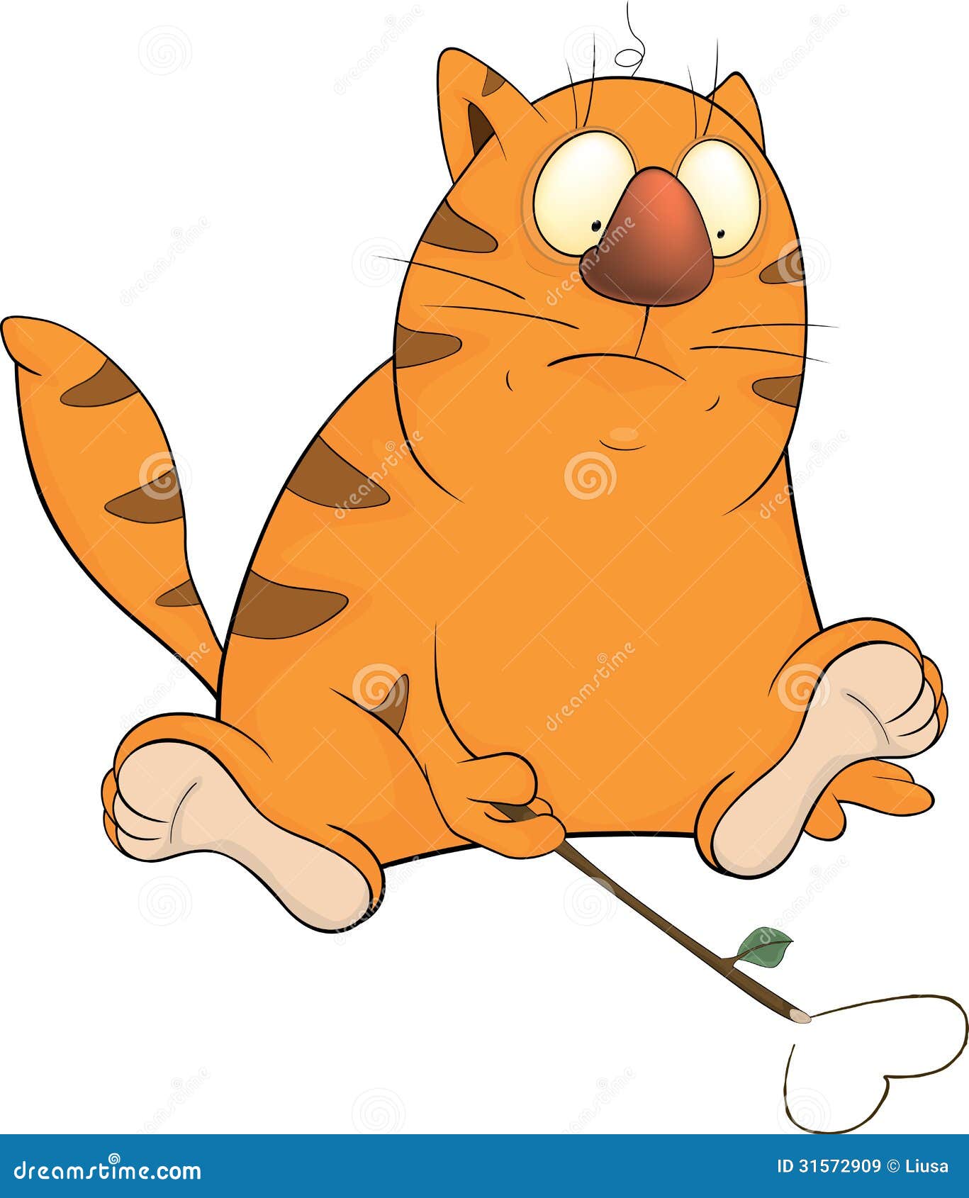Cat and heart. Cartoon stock vector. Illustration of pussycat - 31572909