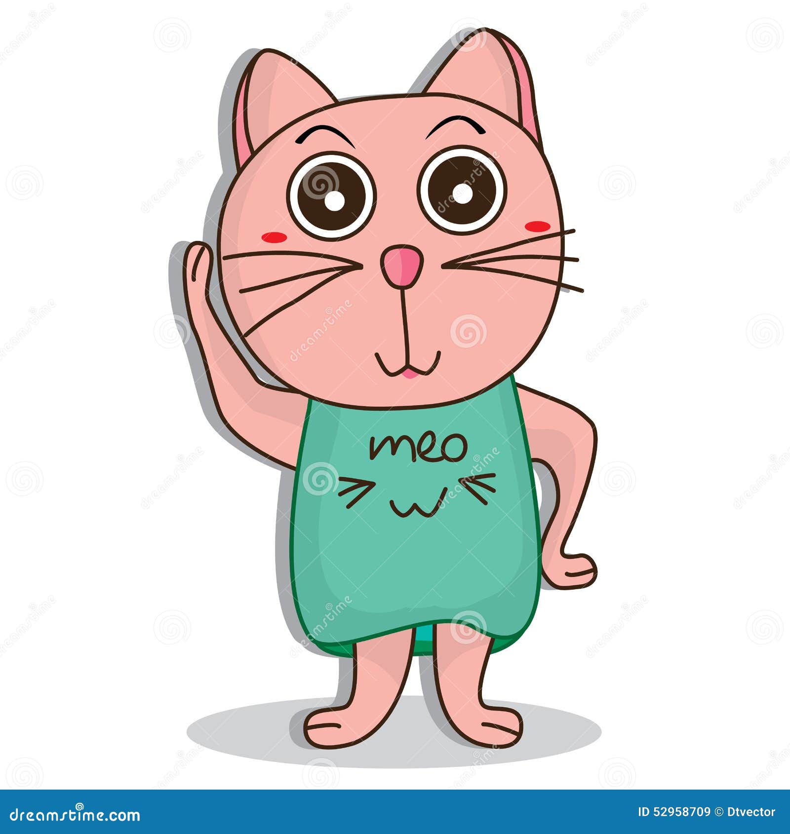 Cat hello stock vector. Illustration of create, cuddly - 52958709